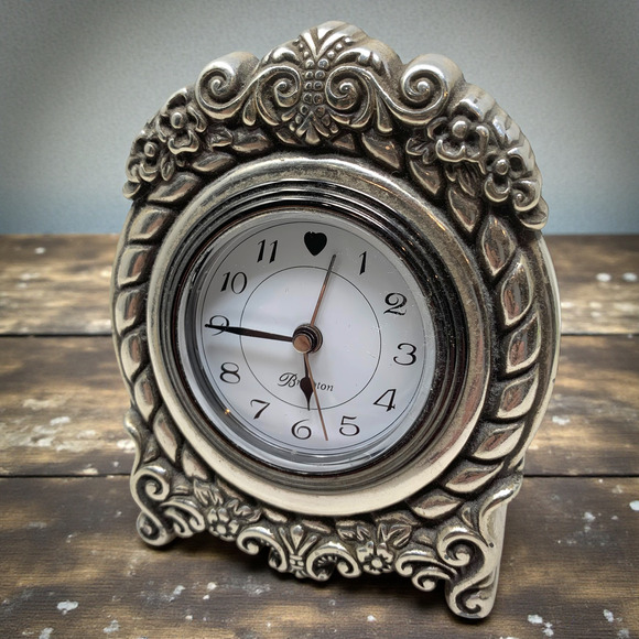 Brighton | Wall Decor | Vintage 9s Brighton Clock Silver Tone Desk ...